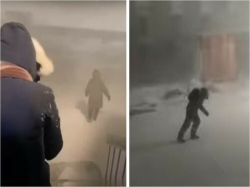 Черная пурга сносит людей в Якутии, скорость ветра больше 100 километров в час (видео) Amur.Life